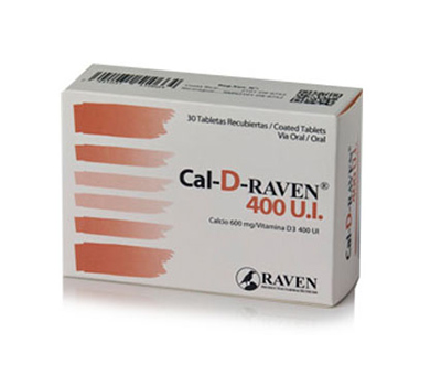 RAVEN CAL D 400 mg CAJA x 30 TABLETAS