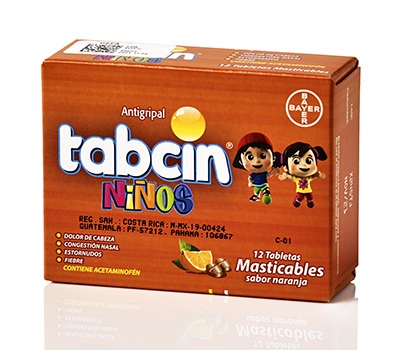 TABCIN NIÑOS TABLETAS MASTICABLES VIA ORAL