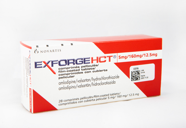 EXFORGE HCT 5MG/160MG/12,5MG TABLETAS VIA ORAL