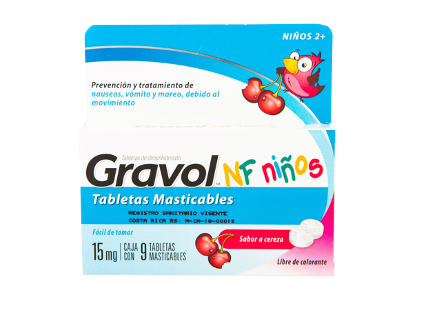 GRAVOL CEREZA MASTICABLE 15 MG TABLETAS VÍA ORAL