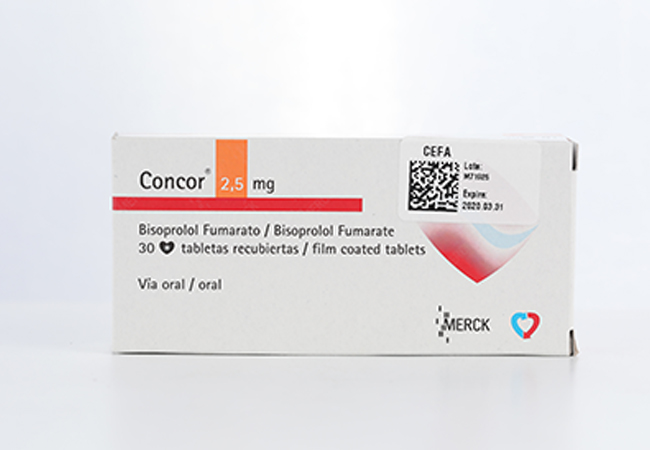 CONCOR 2,5 MG TABLETAS VIA ORAL