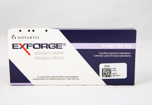 EXFORGE 5MG/160MG X14 TABLETAS VIA ORAL