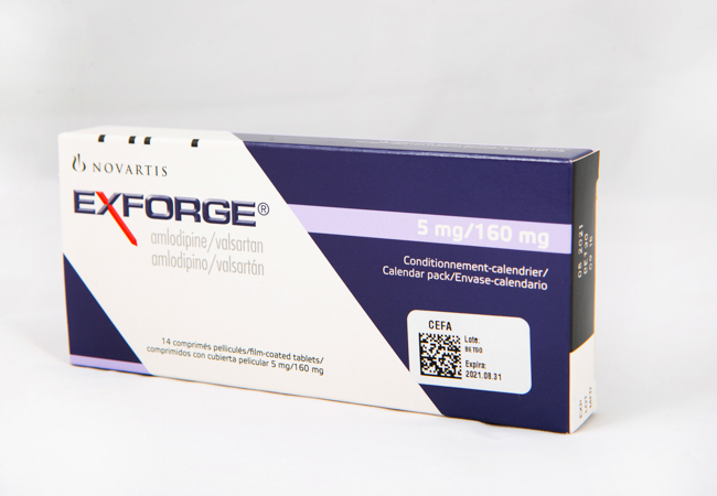 EXFORGE 5MG/160MG X14 TABLETAS VIA ORAL