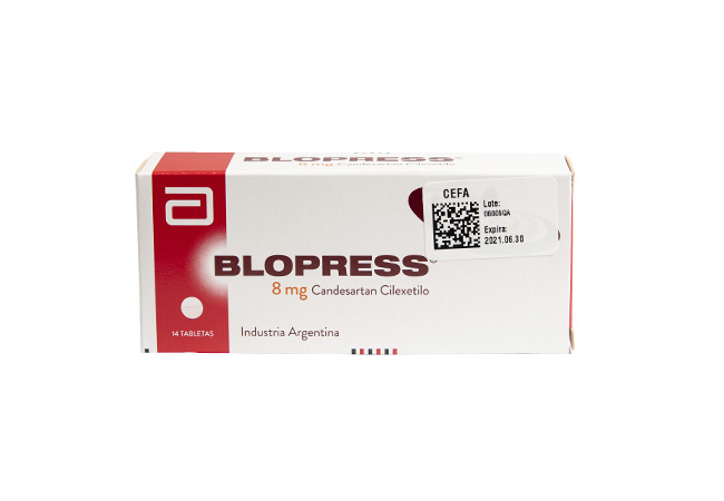 BLOPRESS 8MG TABLETAS VIA ORAL
