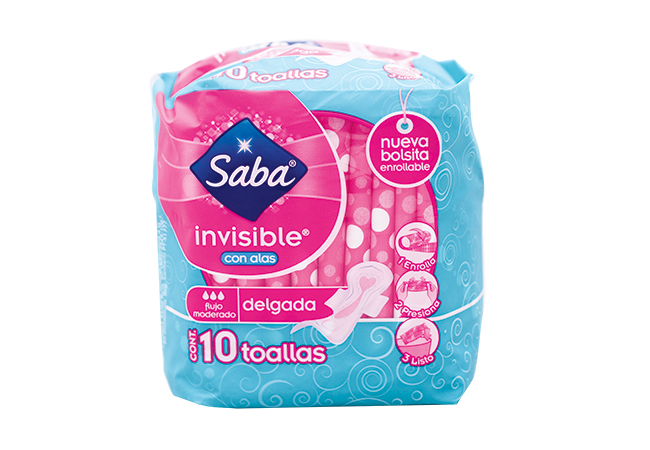 SABA INVISIBLE C/ALAS TOALLAS
