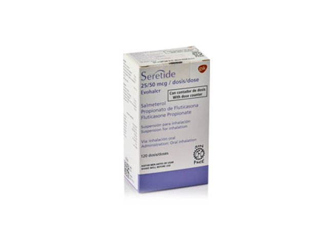 SERETIDE INHALADOR 25/50 MCG 120 DOSIS