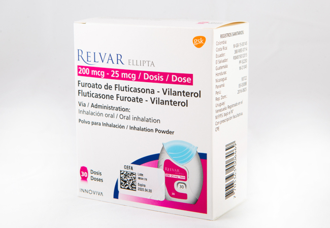 RELVAR ELLIPTA INH 200MCG/25MCG SPRAY VIA ORAL