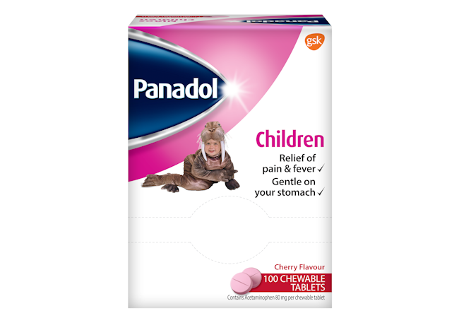 PANADOL NIÑOS 80 MG TABLETAS MASTICABLES VIA ORAL