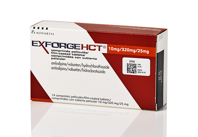 EXFORGE HCT 10/320/25MG TABLETAS VIA ORAL X14