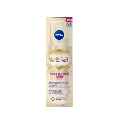 NIVEA LUMINOUS 630 ANTI-MANCHAS FLUIDO CON COLOR TONO CLARO 40ML
