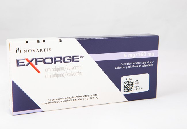 EXFORGE 5MG/160MG X14 TABLETAS VIA ORAL