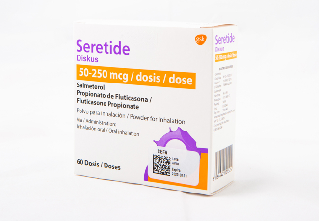 SERETIDE DISKUS INH 250 MCG INHALADOR VIA ORAL